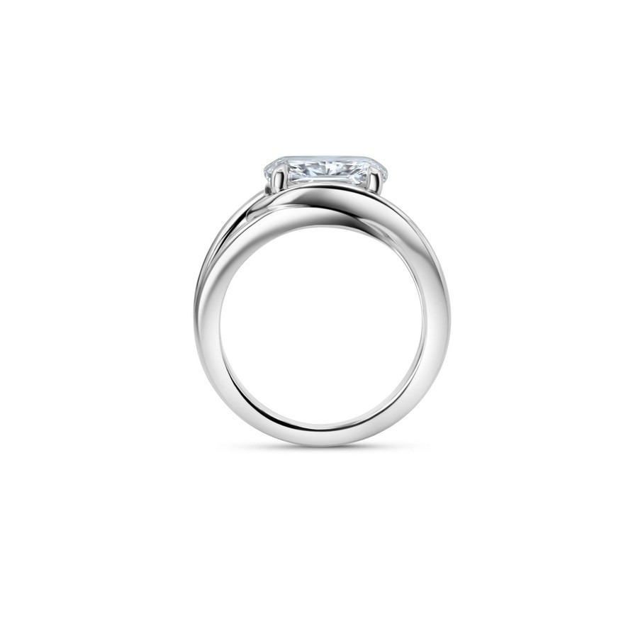 14K White Gold IGI Certified Lab-Created Diamond Cushion Bypass Split ...
