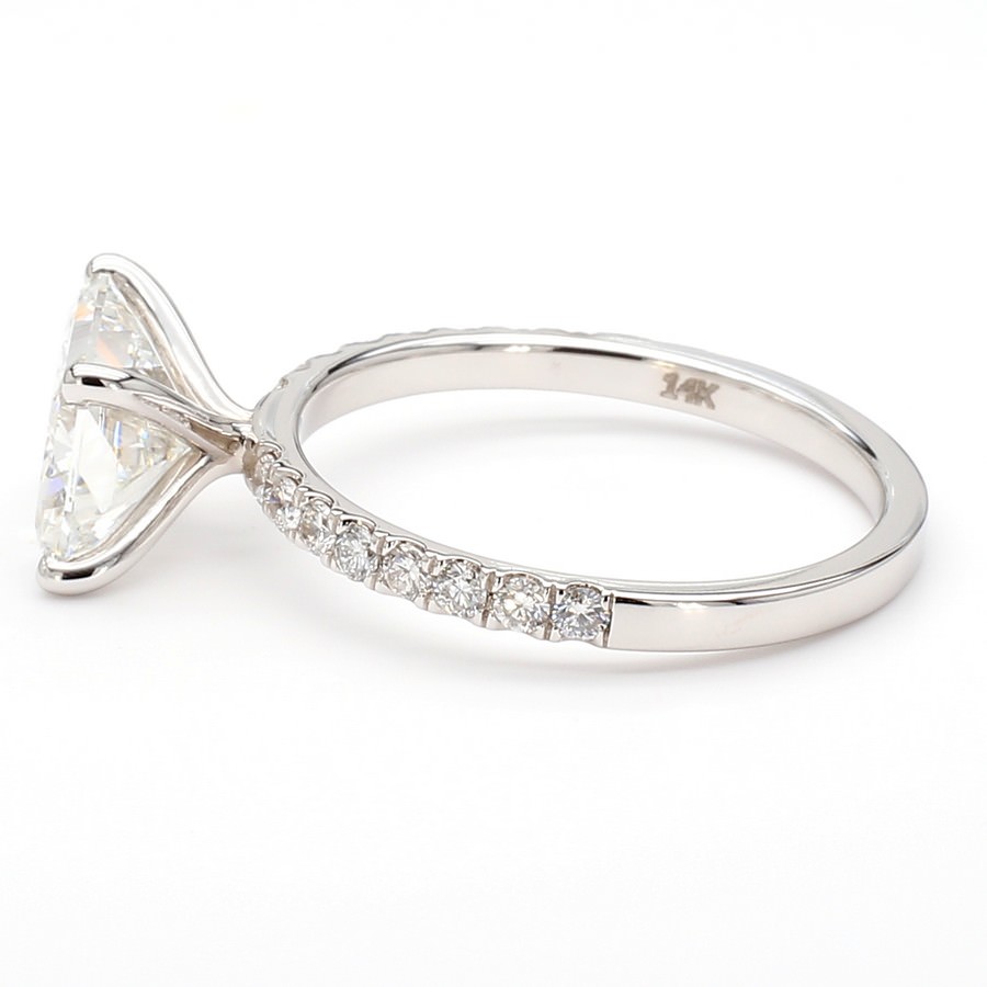14K White Gold IGI Certified Lab-Created Diamond Emerald East-West ...