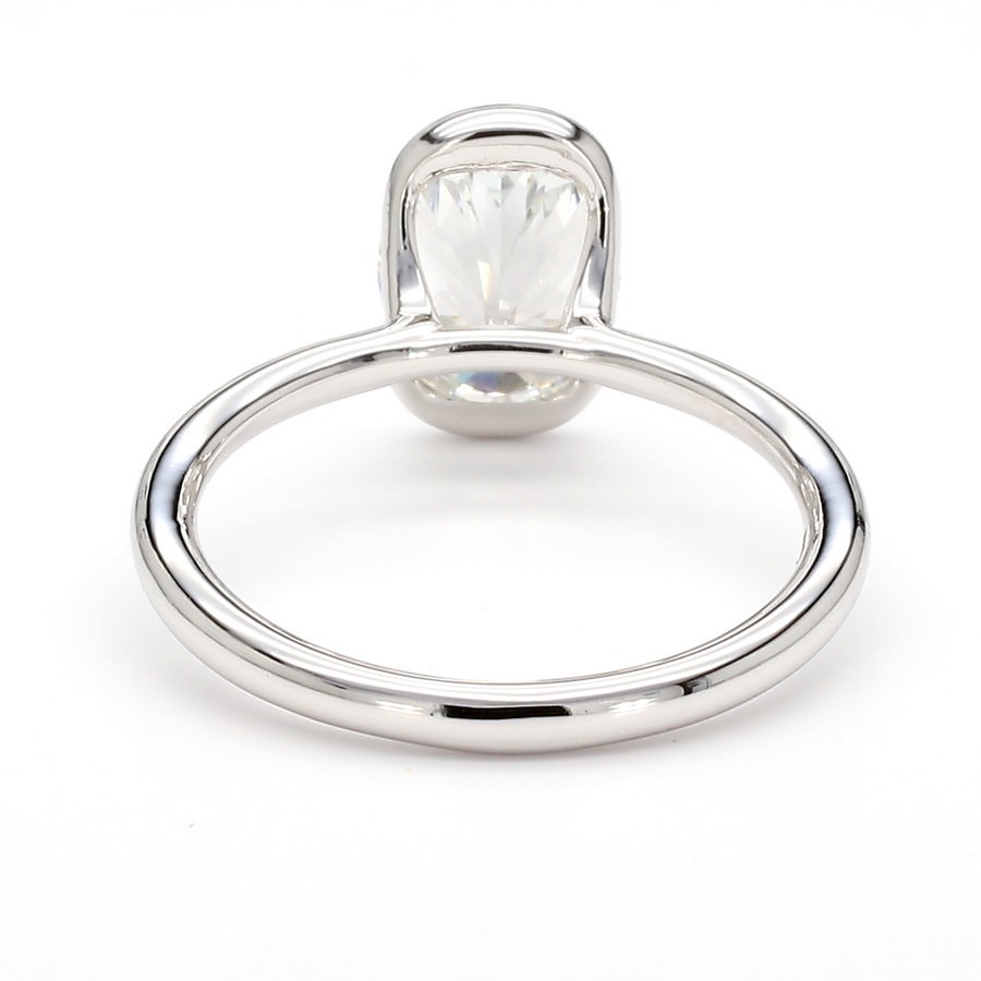 14K White Gold IGI Certified Lab-Created Diamond Oval Side Bezel Ring ...