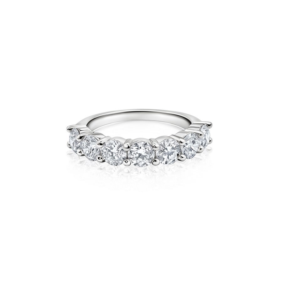 14K White Gold Lab-Created Diamond 7 Stone Ring (2 CTW F-G SI)