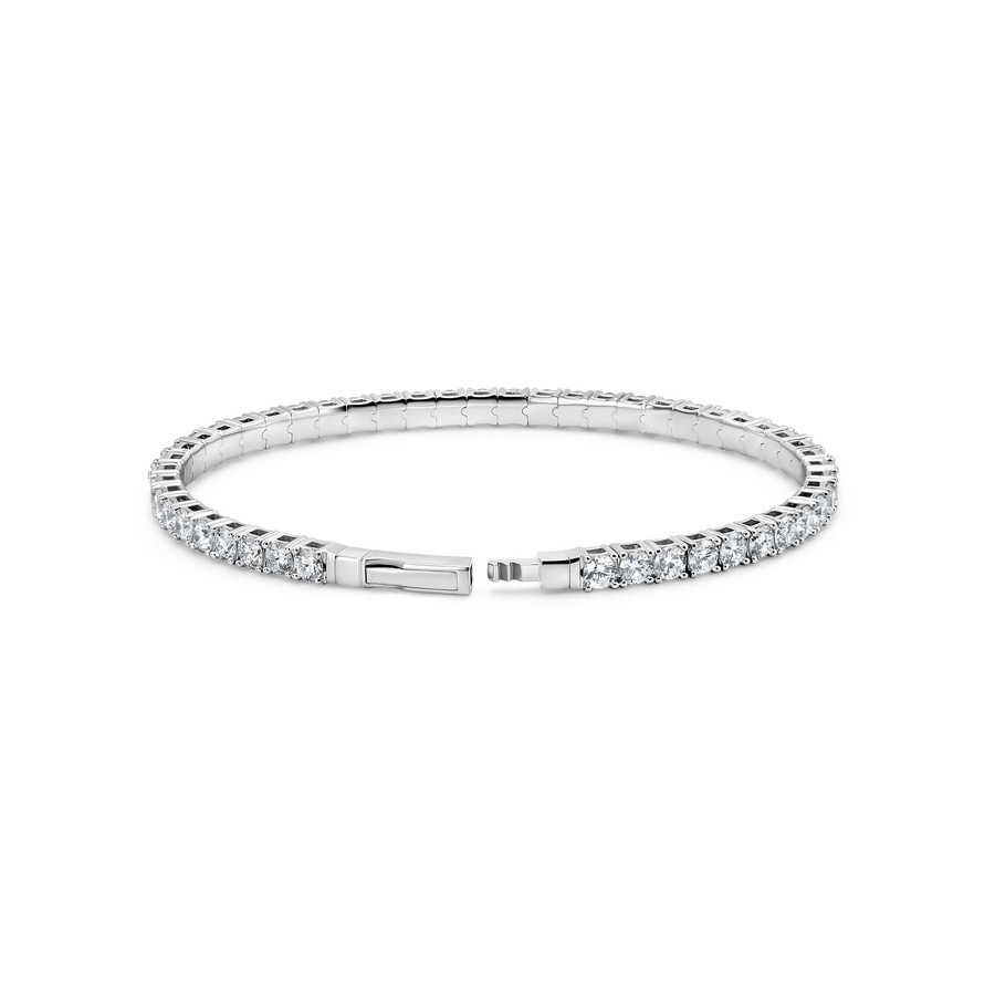 14K White Gold Lab-Created Fullway Flex Bangle (6.50 CTW F-G VS)